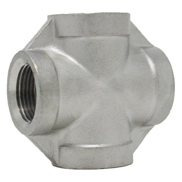 5" Cross 316 Stainless Steel 150# Threaded Cast Pipe Fitting