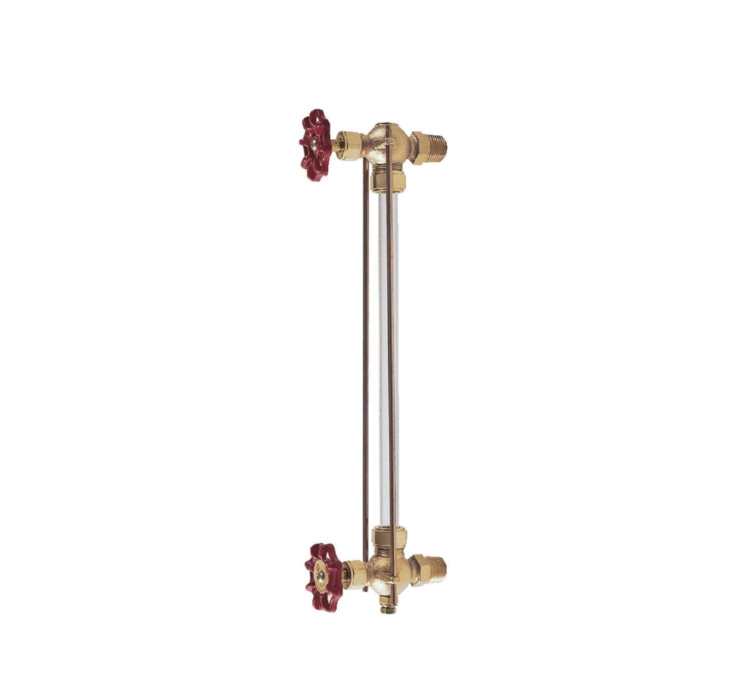 Water Gauge: Square Pattern, Series: 20-350, 5/8 in Sight Diameter, 1/2 ...