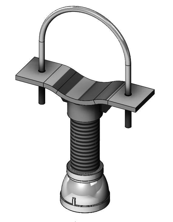 12" Adjustable Saddle Support Kit with U-Bolt T-304 Stainless Steel wi